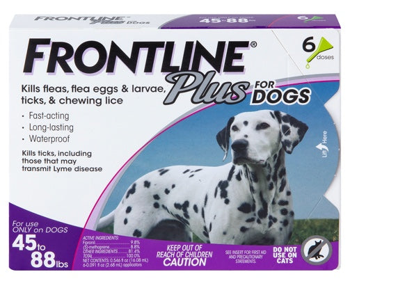 Frontline Plus Fast-Acting Flea and Tick Protection for Dogs ...